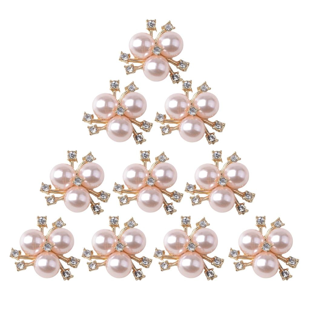 10 PCS Flower Shape Design Light Pink Buttons Accessories, Shiny ...