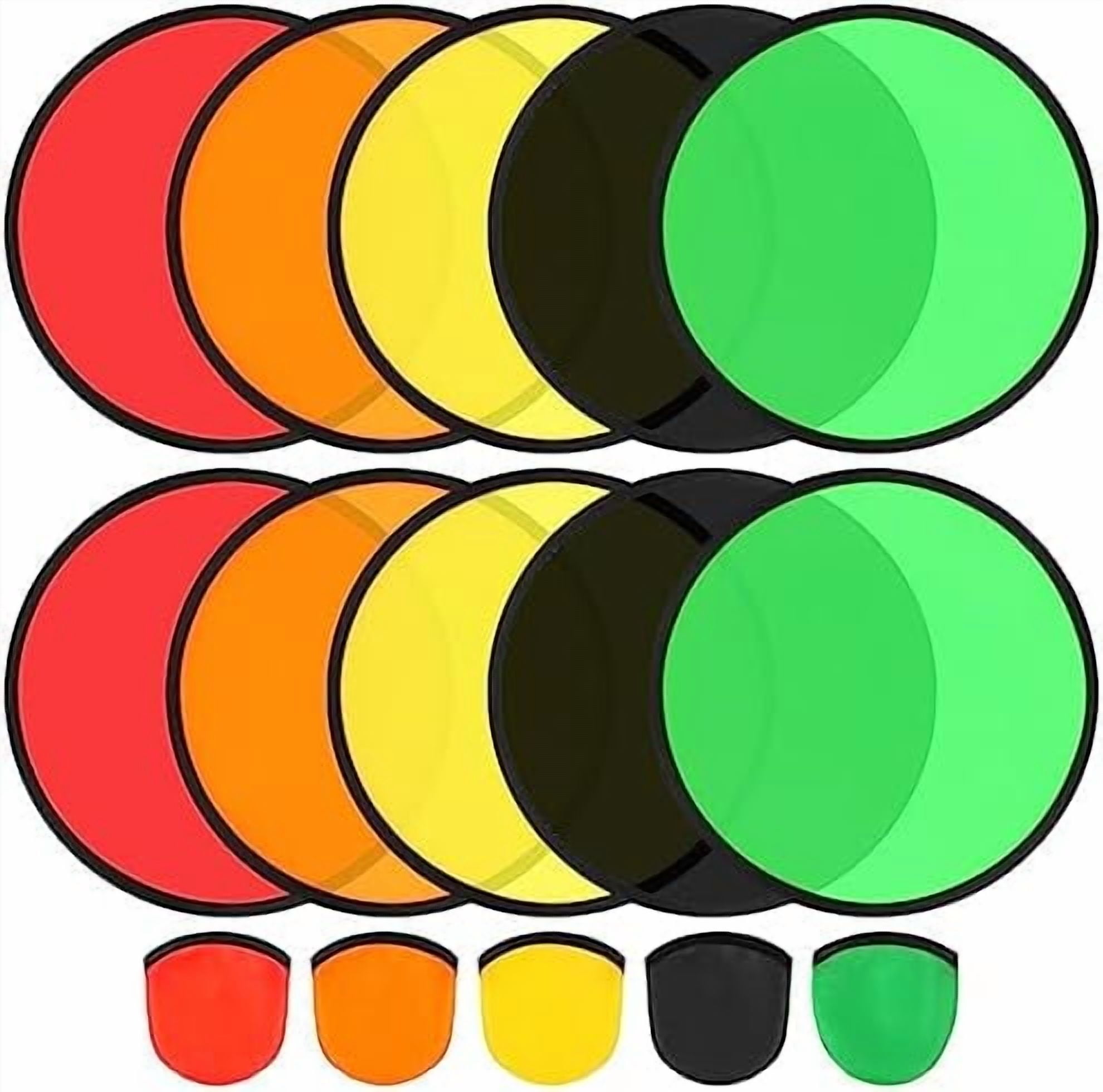 10 PCS Foldable Flying Disc Fans Set with Bag Folding Pocket Beach ...