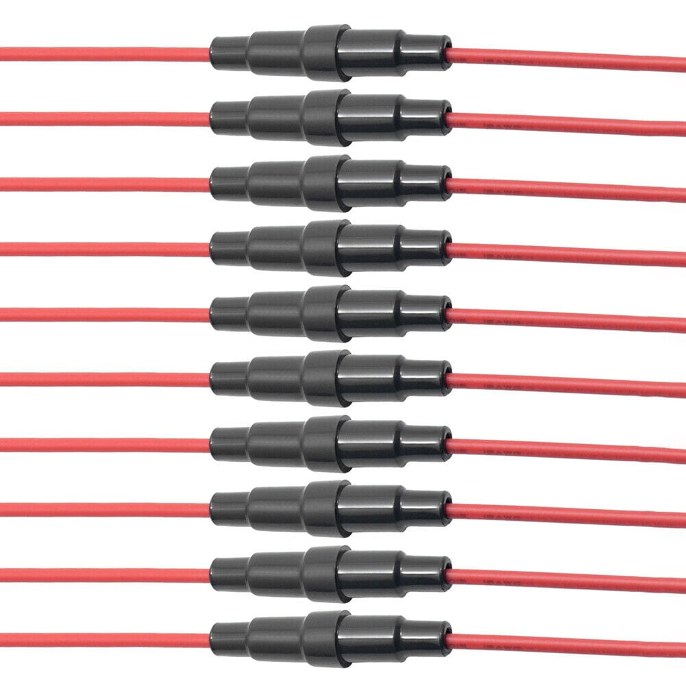 10 PCS Glass Tube Fuse Holder Screw Type Quick Blow 5X20MM Fuses With ...