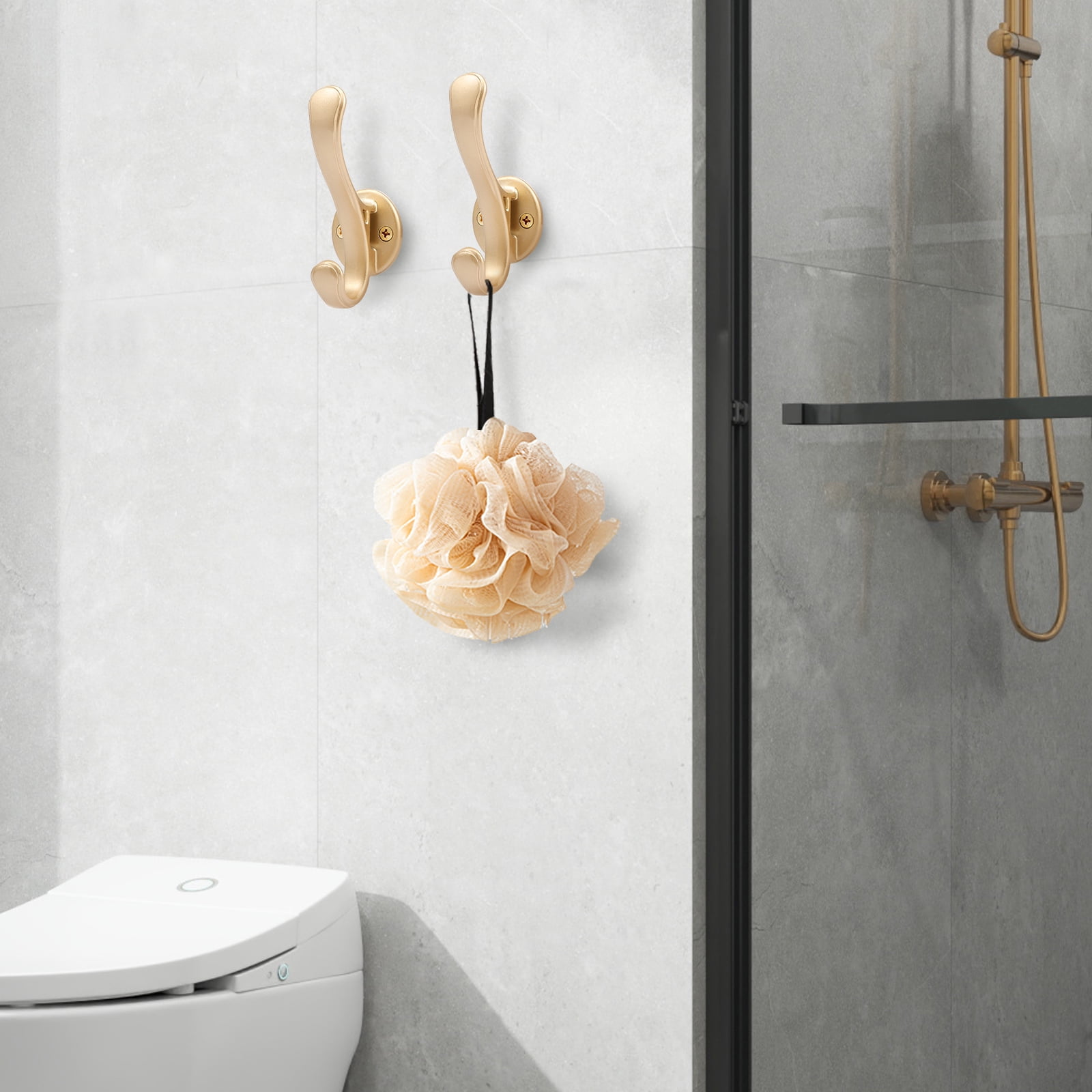 10 PCS Gold Coats Hooks Kit Solid Versatile Brass Wall Gold Hooks Set ...