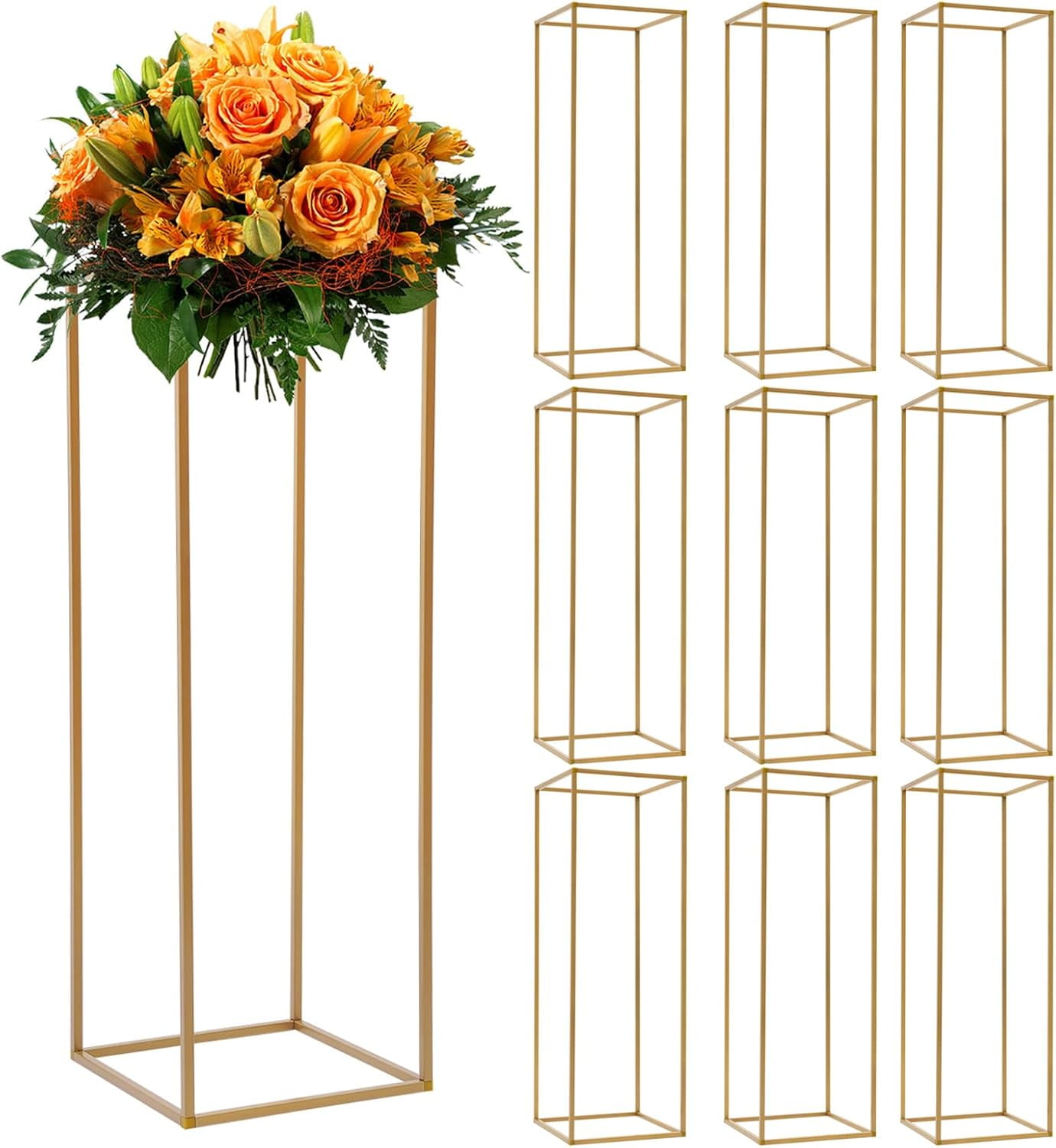 10 PCS Gold Wedding Flower Stand 31.5 Inch Tall Centerpieces for Tables ...