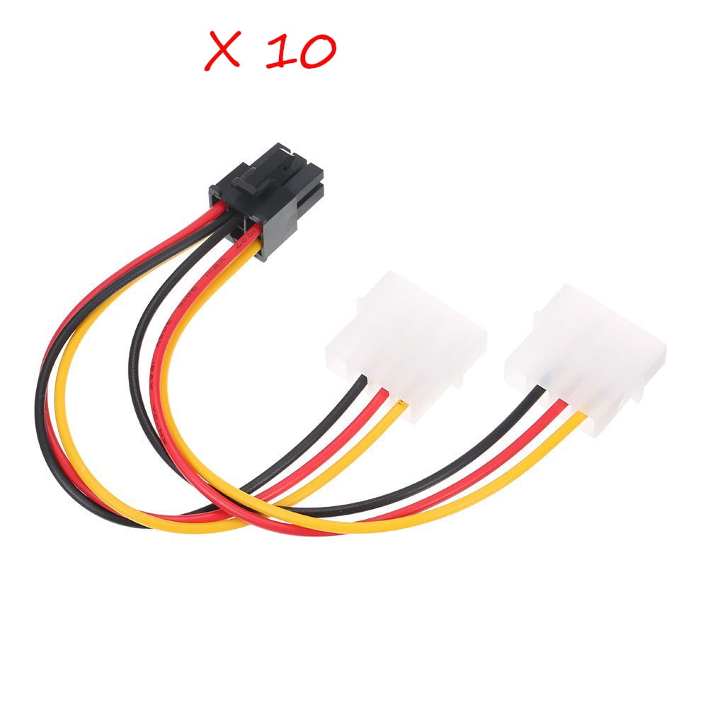 10 PCS Graphics card double 4Pin to 6Pin power cable adapter with D ...