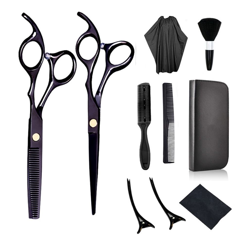 10 PCS Hair Cutting Scissors Set, Professional Haircut Scissors Kit for ...