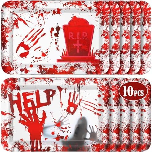 10 PCS Halloween Serving Trays (11x7.5) – Spooky Party Decorations ...