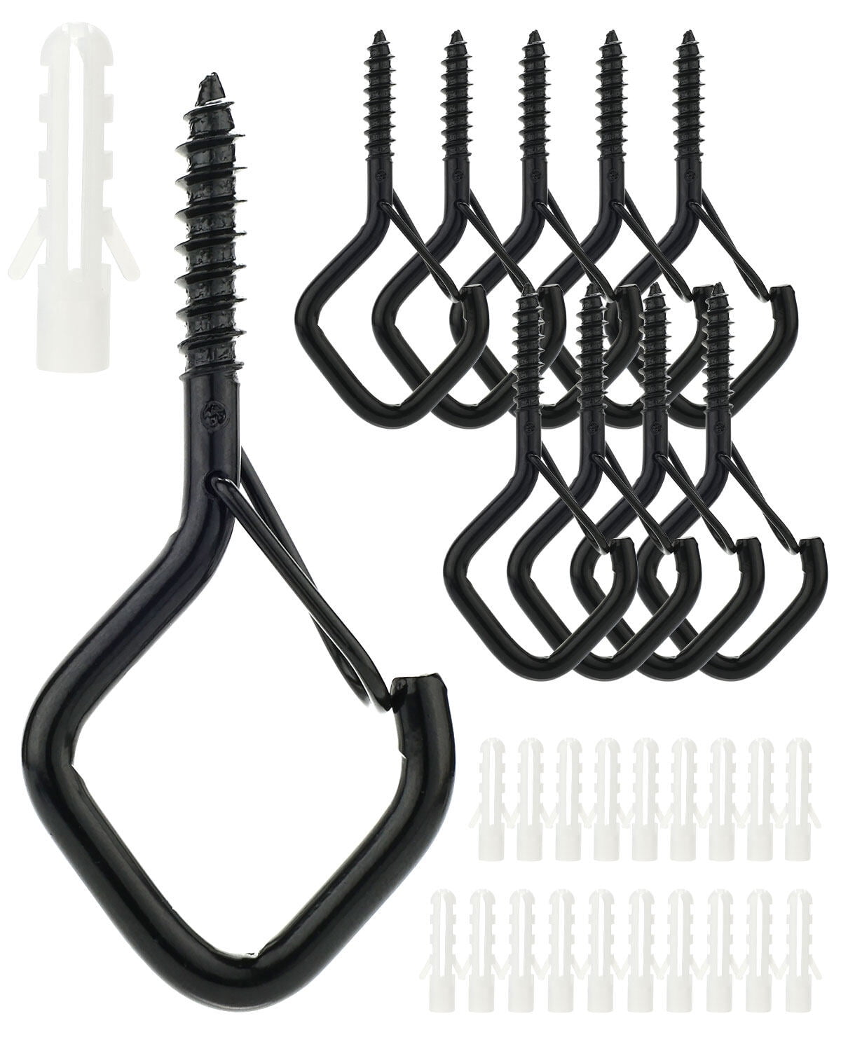 10 PCS Hanger Hooks with Safety Buckle, Windproof Screw Hooks for ...