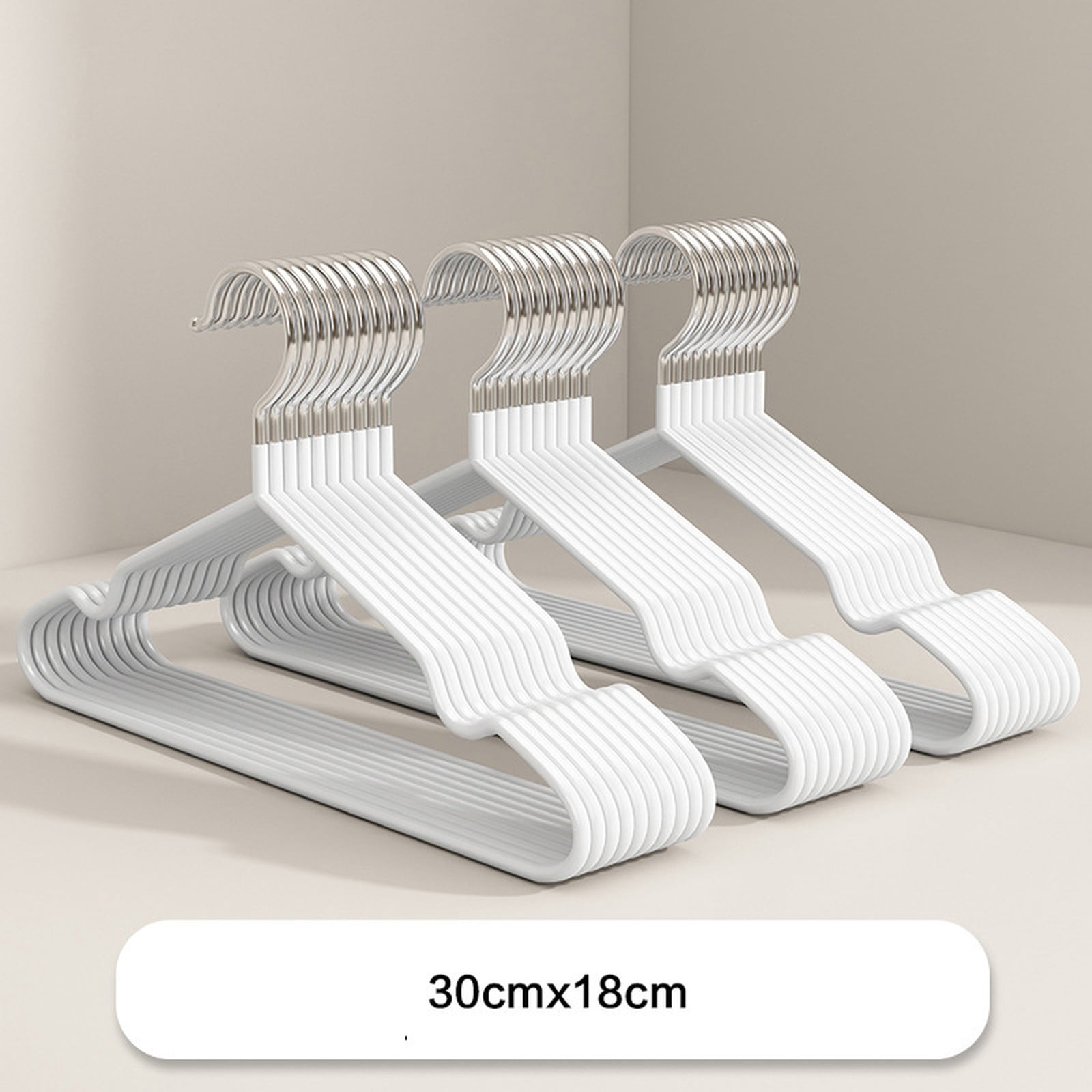 10 PCS Hangers with Clips Non-Slip Plastic Clothes Hangers for Pants ...