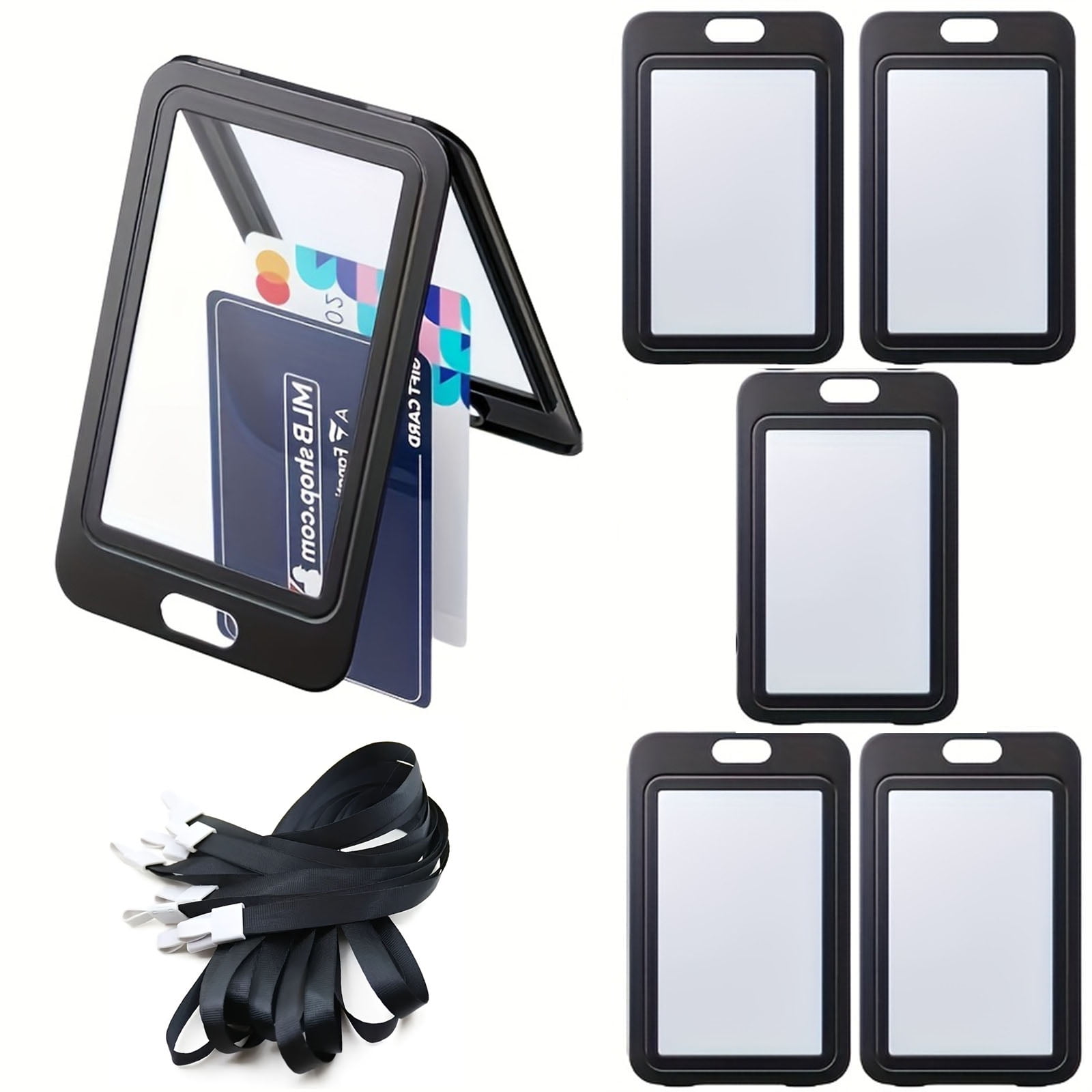 10 PCS ID Badge Holder, Hard Plastic ID Card Holder for Office,Credit ...