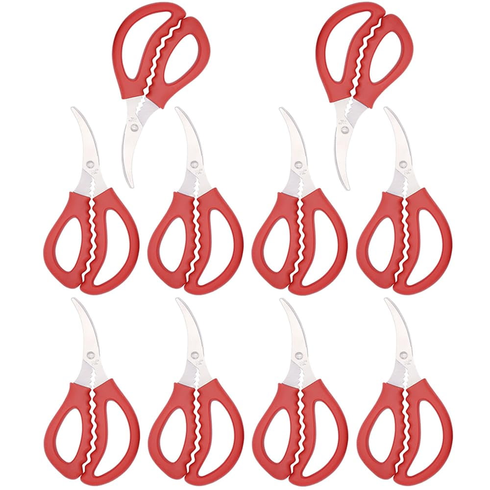 10 PCS Kitchen Seafood Scissors for Crab Legs,Multifunctional Stainless ...