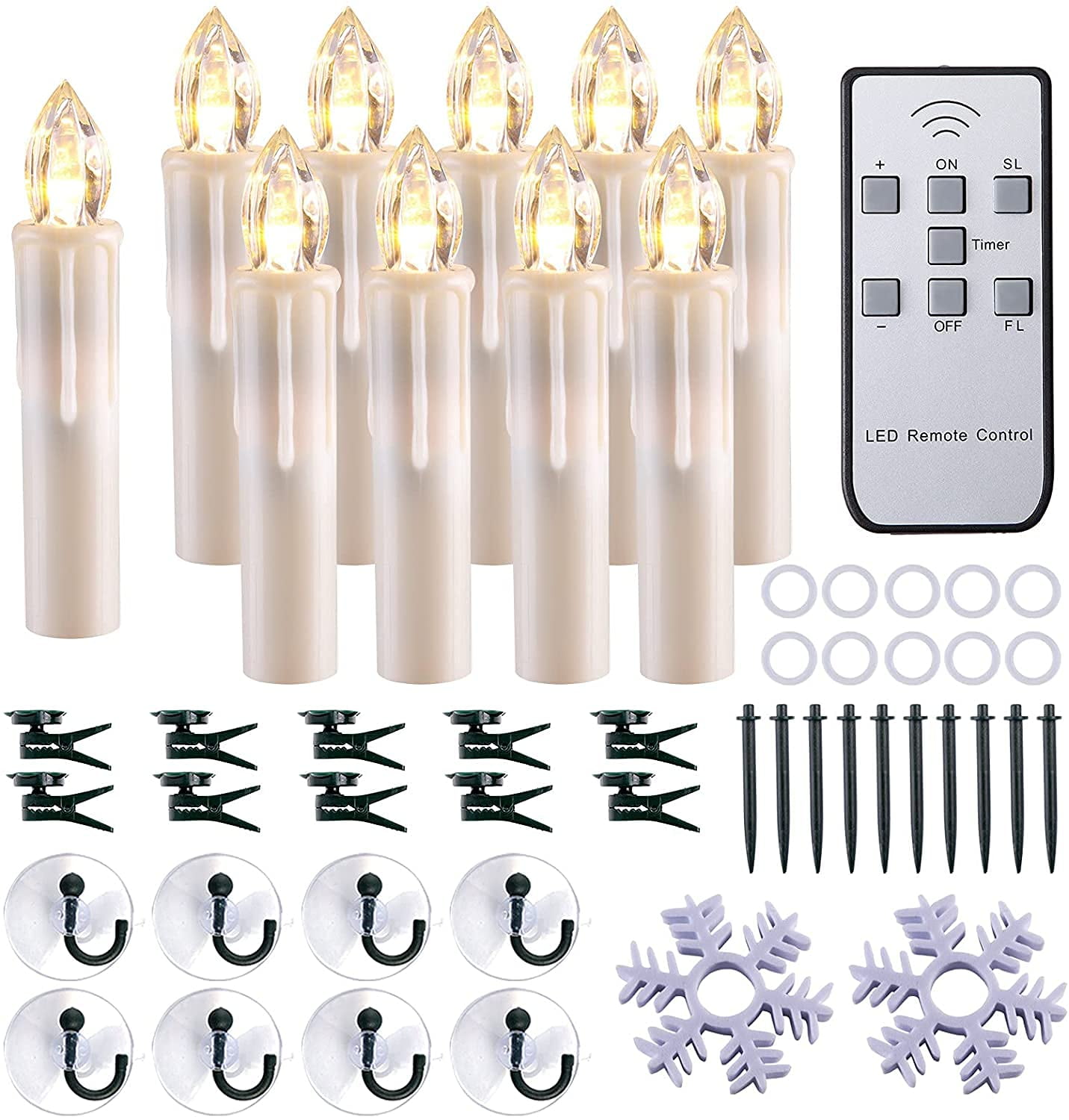 10 PCS LED Window Candles - Battery Operated Flameless Taper Candles ...