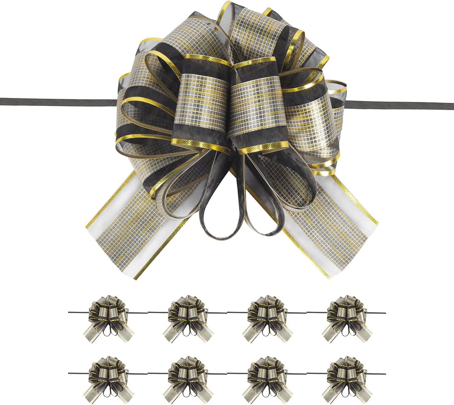 10 PCS Large Pull Bow Gift Wrapping Bows, Pull Bow with Ribbon for ...