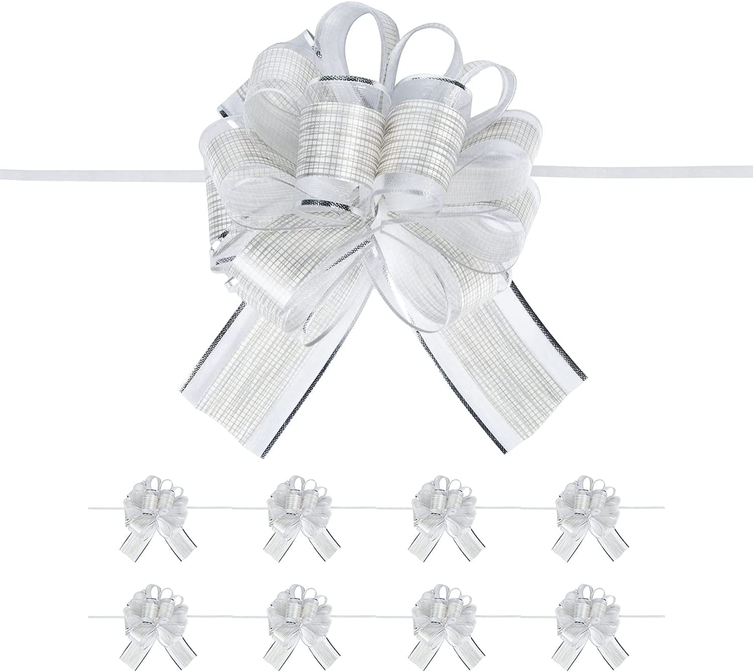 10 PCS Large Pull Bow Gift Wrapping Bows, Pull Bow with Ribbon for ...
