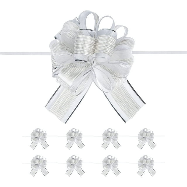 10 PCS Large Pull Bow Gift Wrapping Bows, Pull Bow with Ribbon for ...