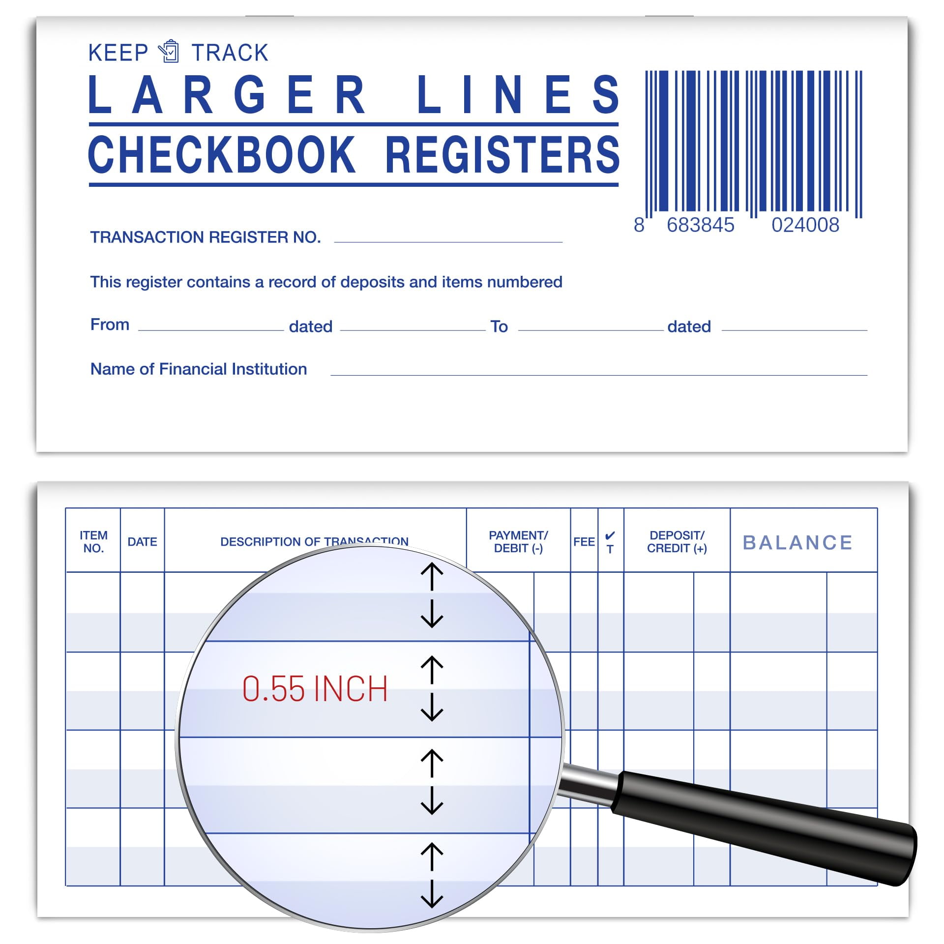 10 PCS Larger Lines Check Registers for Personal Checkbook - 2024 2025 ...