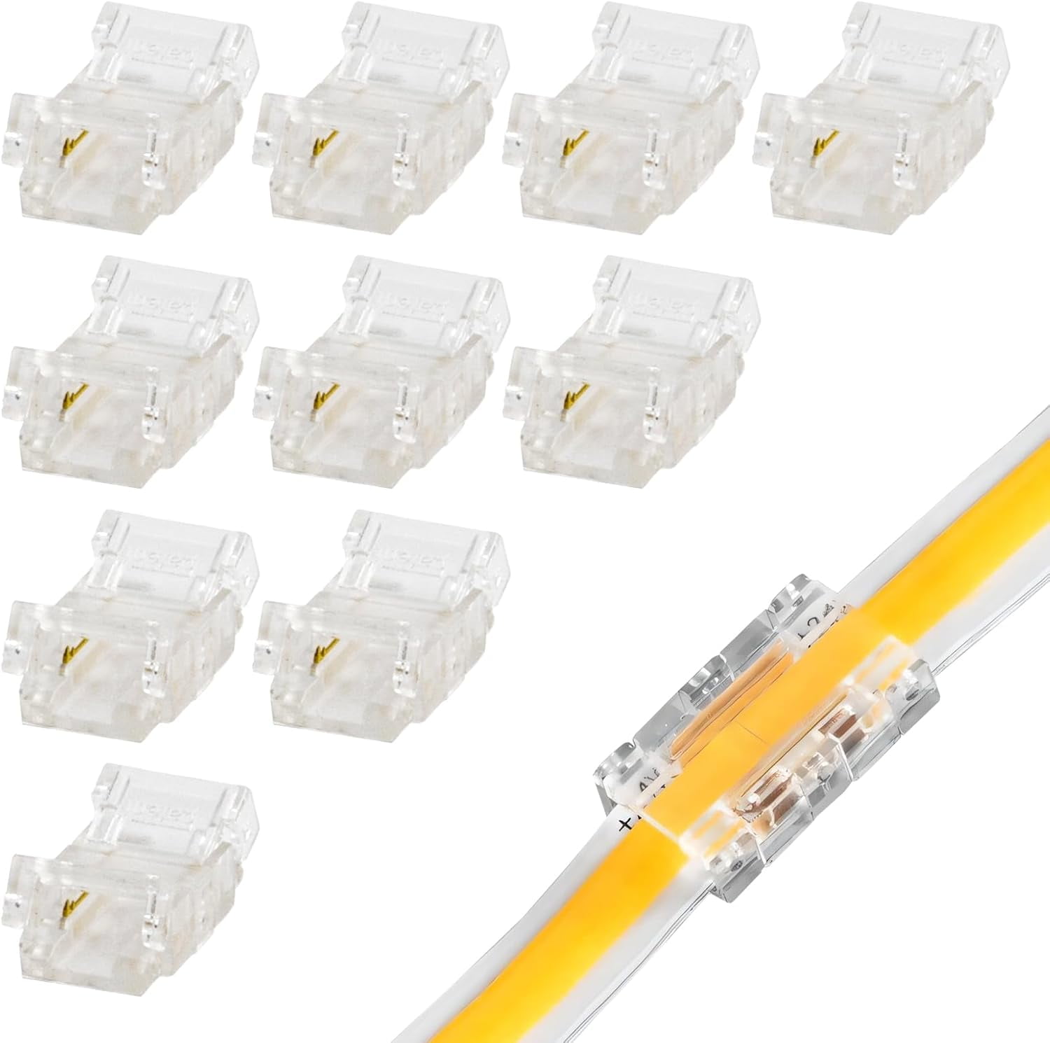 10 PCS Led Strip Connectors, Transparent Led Light Connectors ...