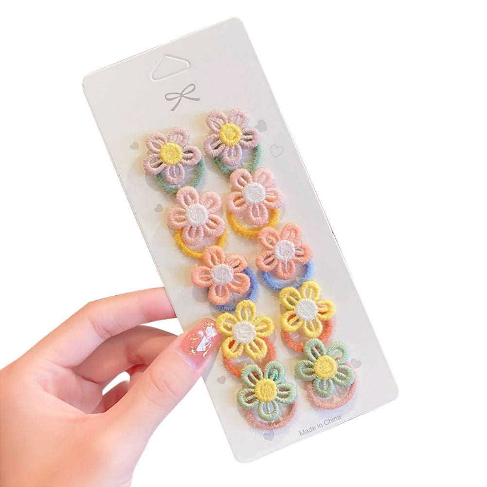 10 PCS Little Girl Cartoon Elastic Hair Band, Soft Rubber Band, Hair ...