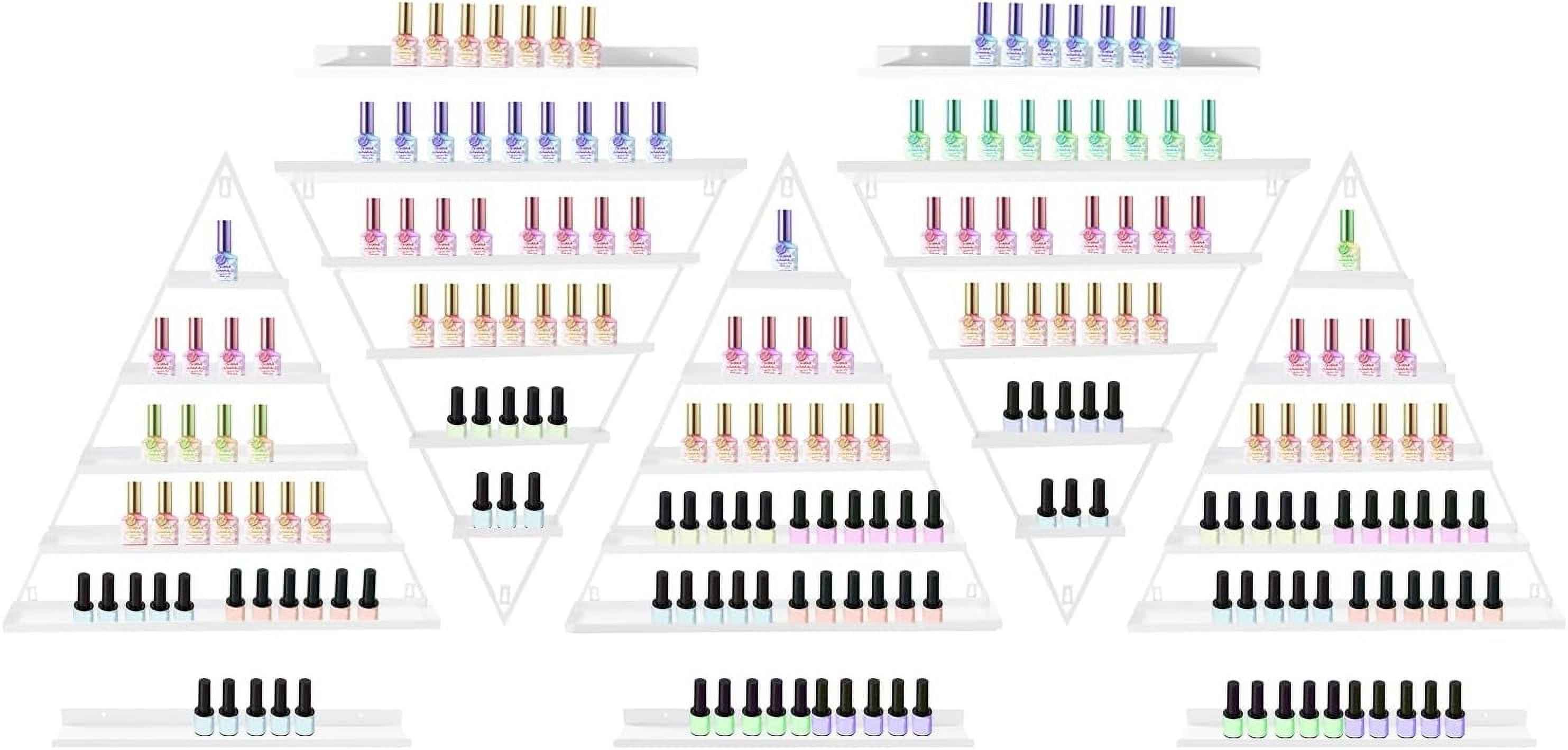 10 PCS Metal Triangular Nail Polish Racks, Wall-Mounted 5-Tier Nail ...