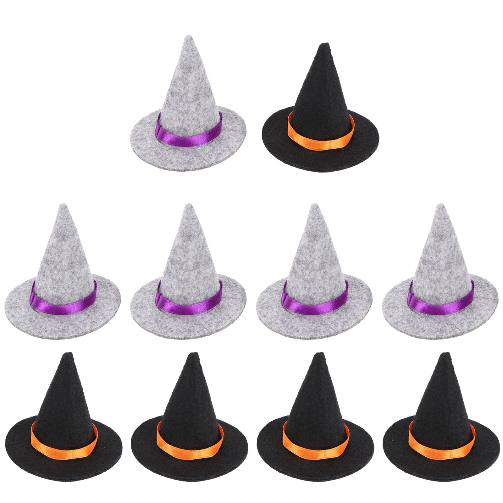 10 PCS Mini Felt Witch Hats Handmade Wine Bottle Decor for Halloween ...