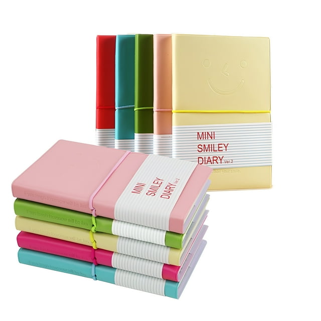 10 PCS Mini Pocket Notebooks, Small Smiley Diary Paper Notebook, 3x5 ...