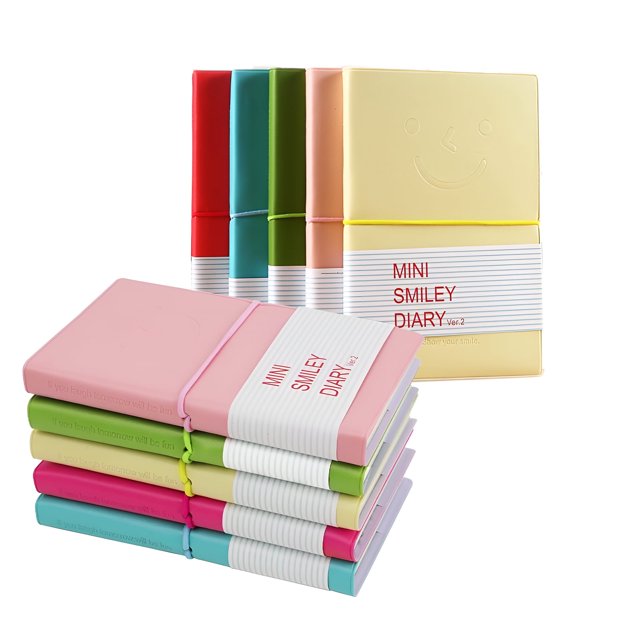 TEXIJUSO 10 Pcs Mini Pocket Notebooks, Small Smiley Diary Paper ...