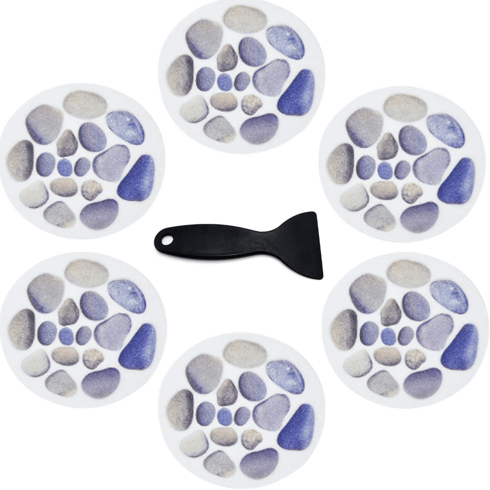 10 PCS Non Slip Bathtub Stickers, Large Cobblestone Adhesive Anti Slip ...