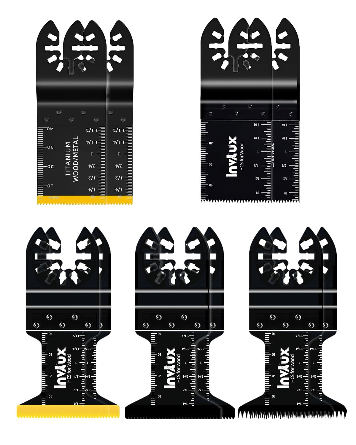 10 PCS Oscillating Saw Blades Titanium Multitool Blades for Wood Metal ...