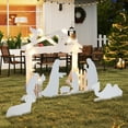 10 PCS Outdoor Nativity Scene Lighted Christmas Family Yard Decoration Nativity Sets ...