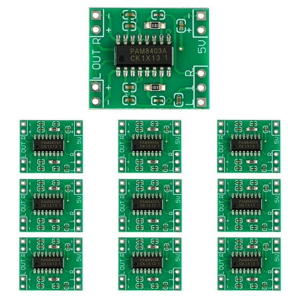 10 PCS PAM8403 Module Super Mini Digital Amplifier Board 2 x 3W Class D Digital 2.5V to 5V Power ...