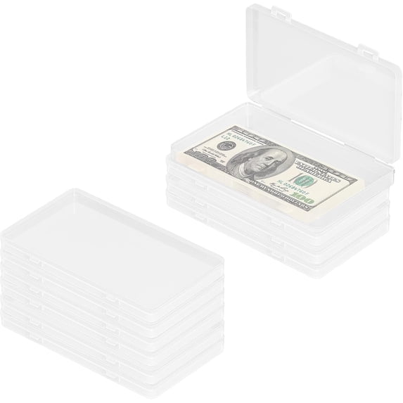 10 PCS Paper Money Storage Case, Plastic Dollar Bill Storage Box, Clear ...