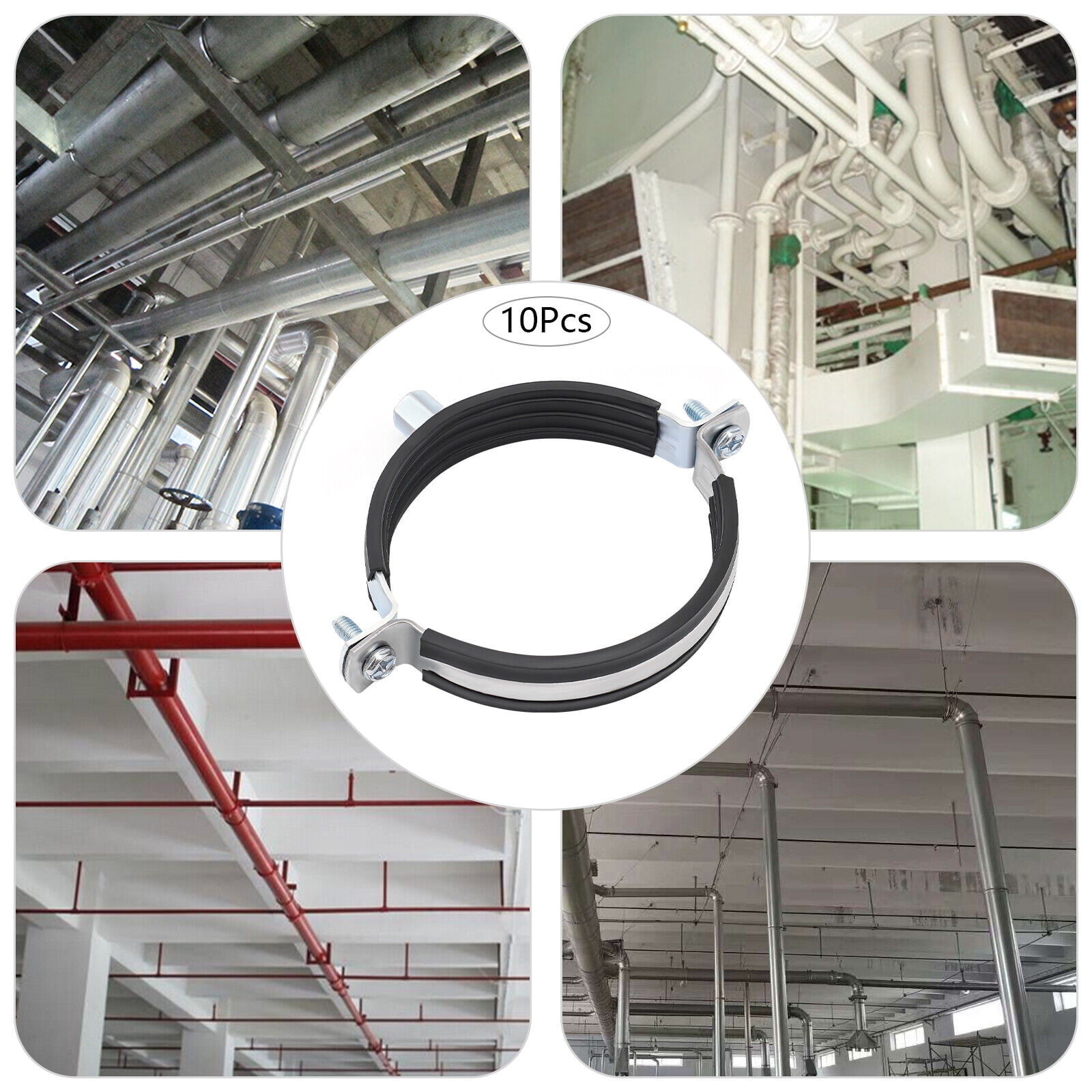 10 PCS Pipe Clamps Kit for 4-10in Pipe Diameter, Corrosion-resistant ...