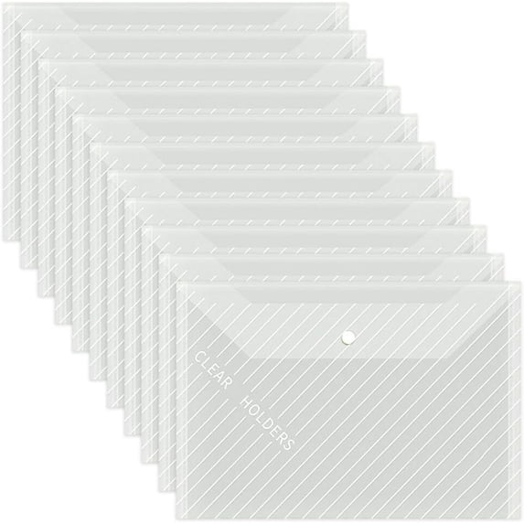 10 PCS Plastic Folders for Document, A4 Size Plastic Envelopes with ...
