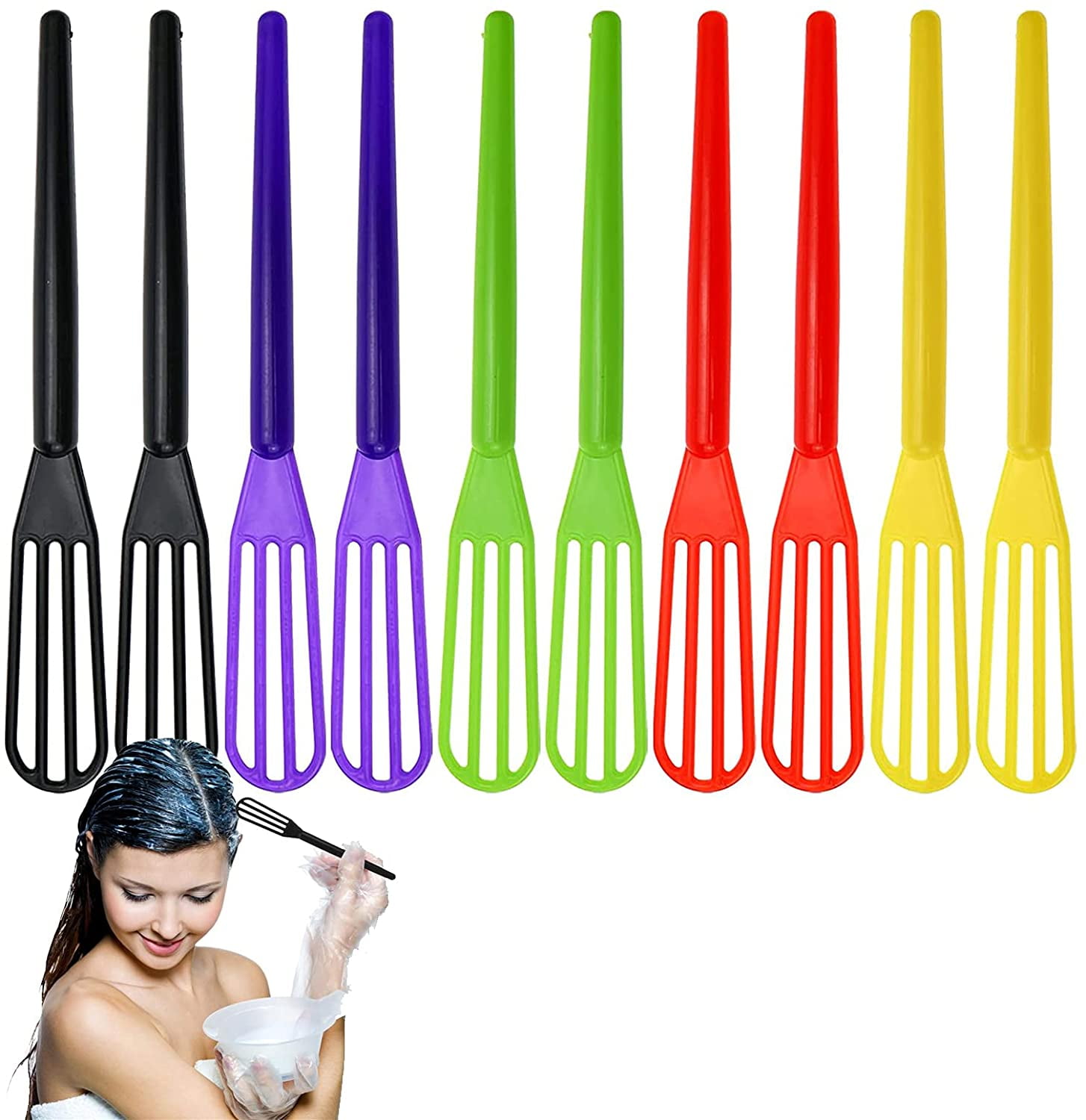 10 PCS Plastic Hair Coloring Mixer,Hair Color Whisks Dye Cream Mixer ...