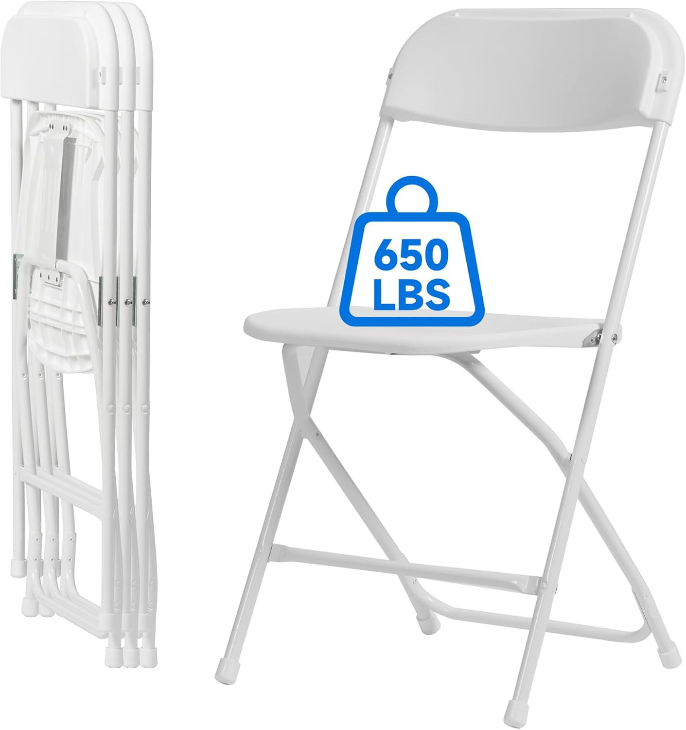 10 PCS Plastic Portable Commercial Chair 650 LB Capacity Premium ...
