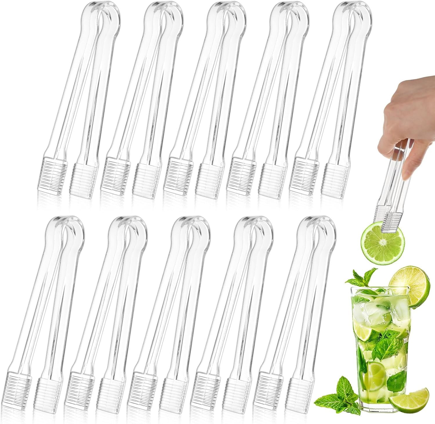 10 PCS Plastic Serving Tongs, Disposable Plastic Tongs, Clear Kitchen ...