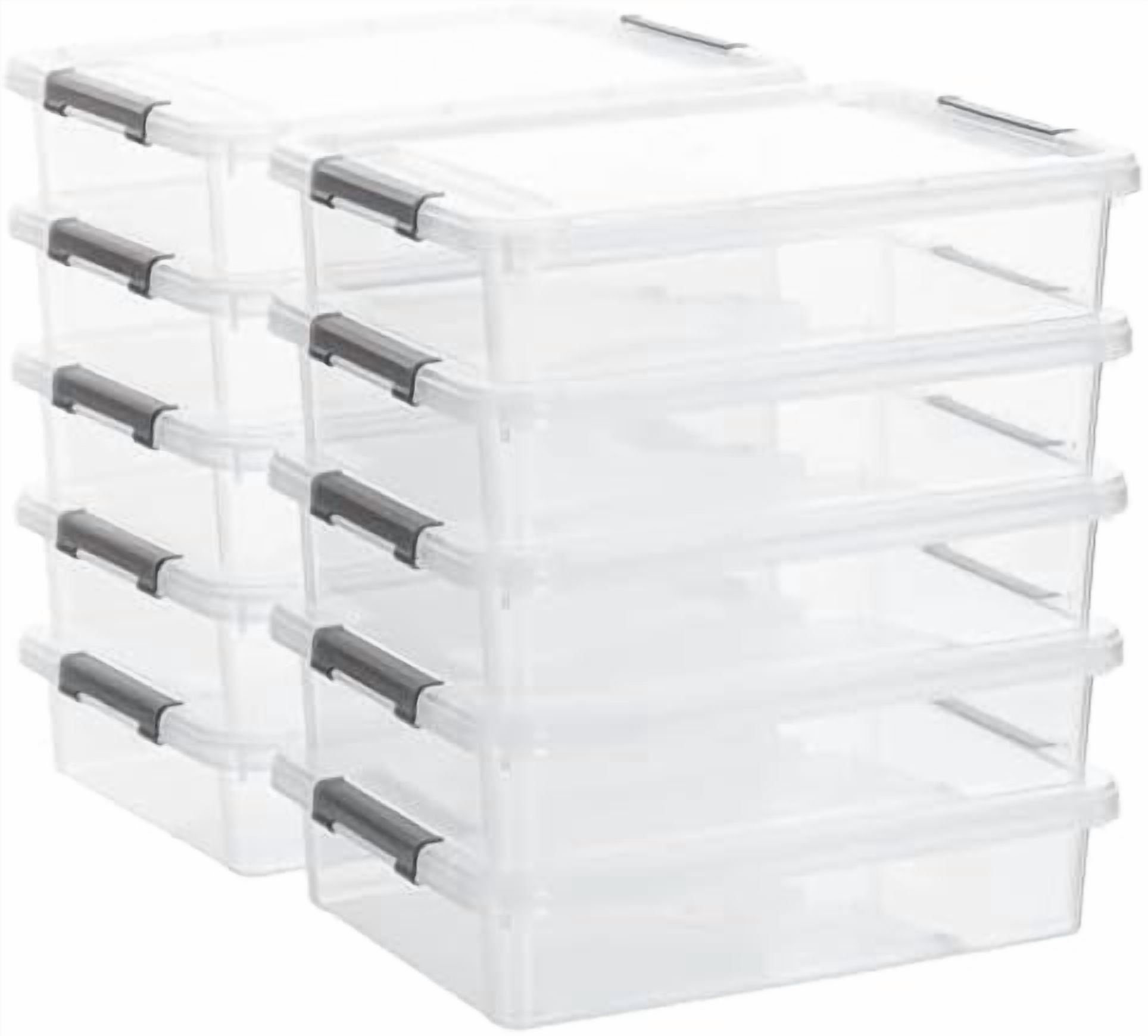 10 PCS Plastic Storage Bins with Latching Lids Portable Project Case ...