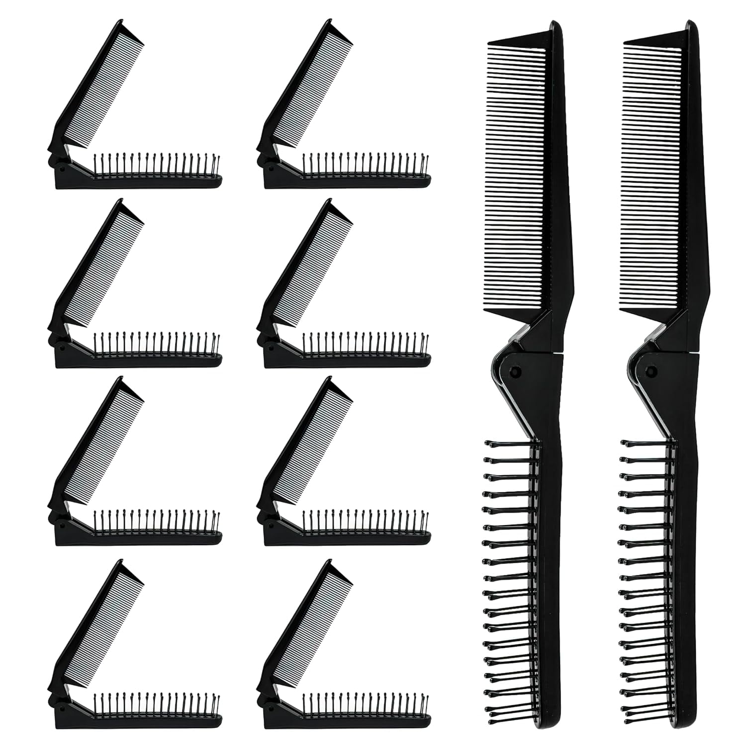10 PCS Portable Travel Brush Folding Pocket Comb Foldable Hair Brush ...