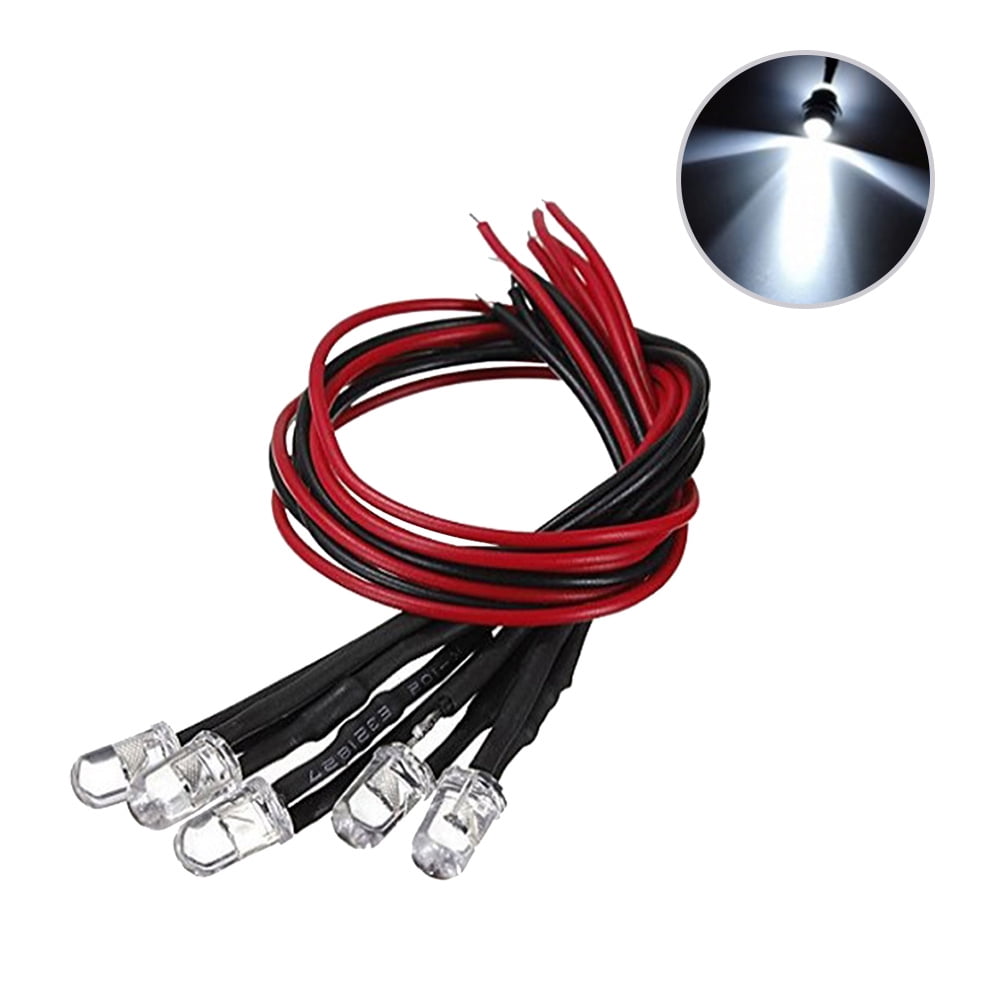 10 PCS Pre Wired LED 12 Volt Lights Emitting Diodes Bulb Lamps ...