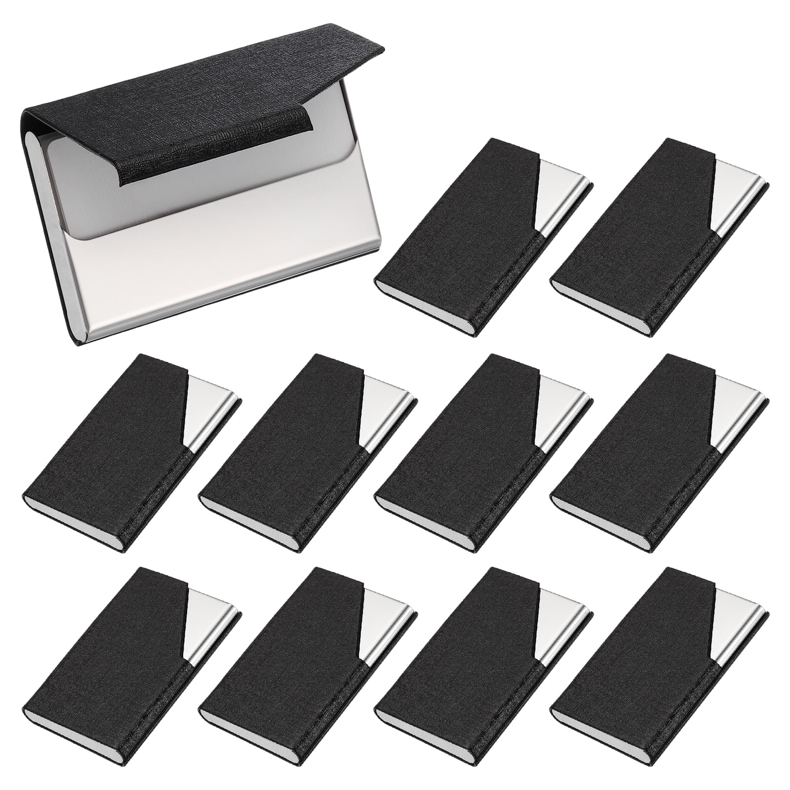 10 PCS Professional Business Card Holder Case PU Leather & Stainless ...