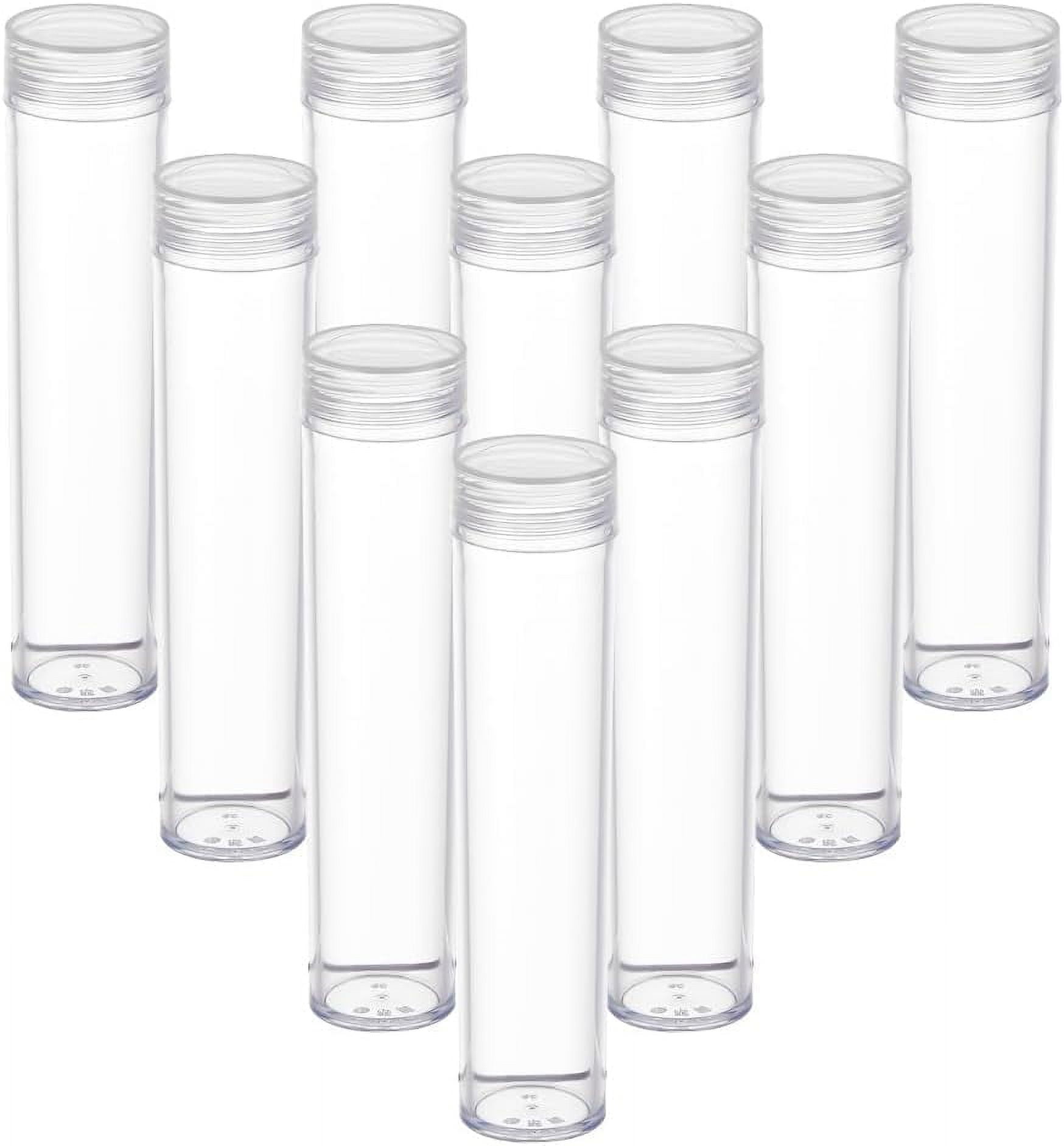 10 PCS Round Clear Coin Storage Tube 0.9inch Inner Diameter Plastic ...