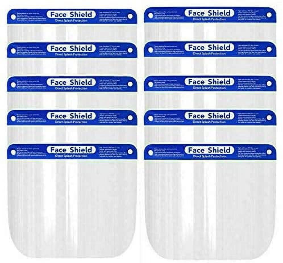 10 PCS Safety Face Shield All-Round Protection Cap Clear Wide Visor ...