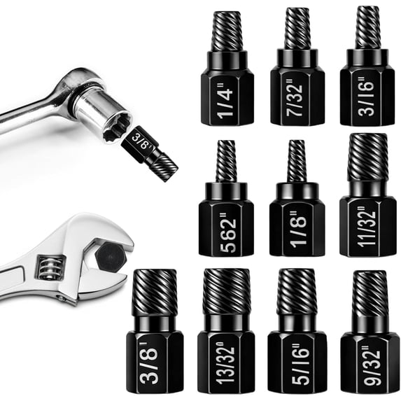 10 PCS Screw Extractor Set, Hex Broken Bolt Extractor Kit Multi-spline ...