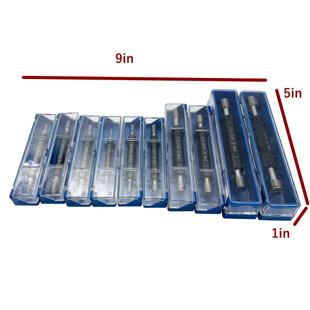 10 PCS Screw Thread Plug Gauge Pin Gauged Set Double Threading Plugs ...
