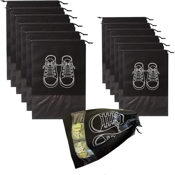 10 PCS Shoe Bags for Travel, Waterproof Drawstring Shoe Storage Bags ...