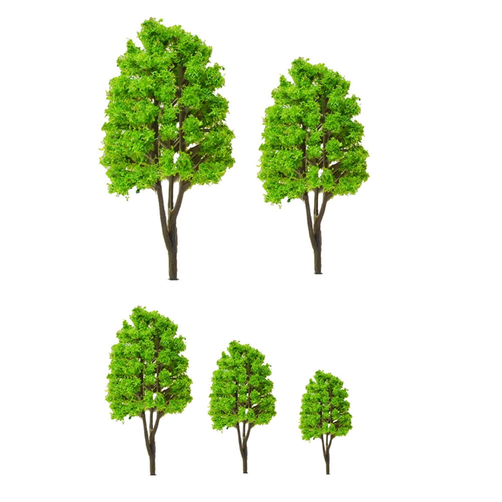 10 PCS Small Tree Model Emulated Miniature Models Landscape Train Sand ...