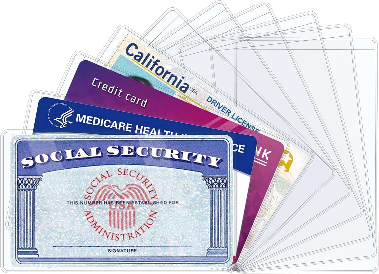 10 PCS Social Security Card Protector Sleeves,31 Mil Soft Clean ...