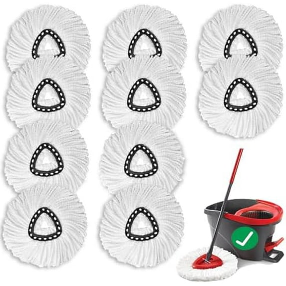10 PCS Spin Mop Replacement Head,100% Microfiber Mop Heads Replacements ...