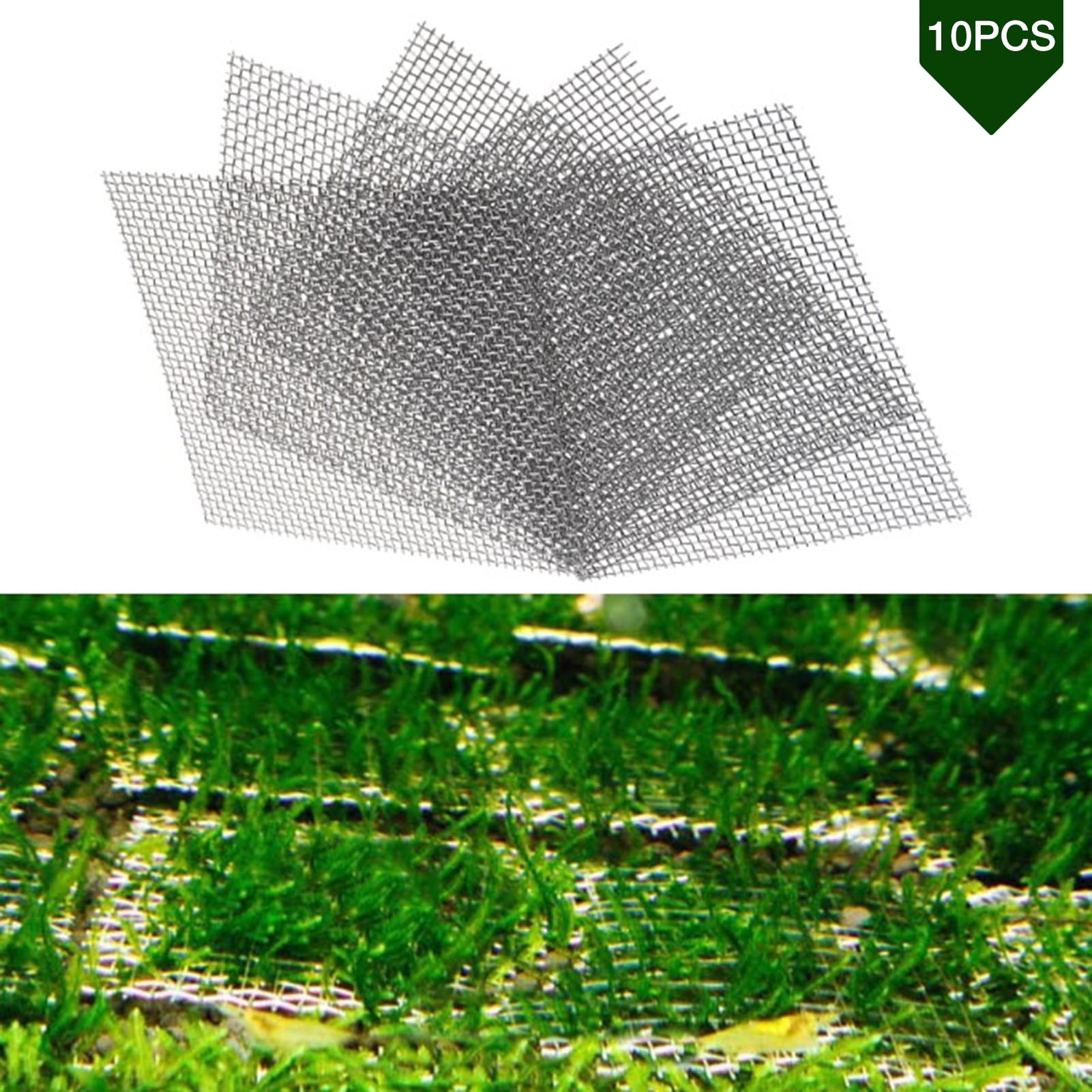 10 PCS Stainless Steel Aquatic Moss Wall Aquarium Fish Tank Wire Mesh ...