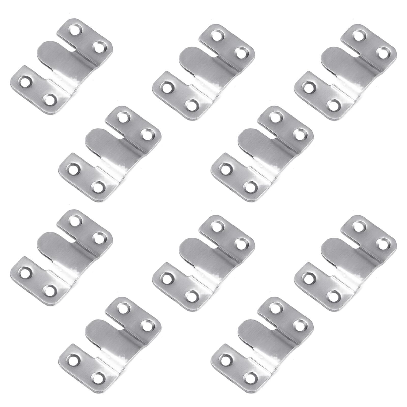 10 PCS Stainless Steel Hooks Flush Hidden Brackets Stainless Steel Z ...