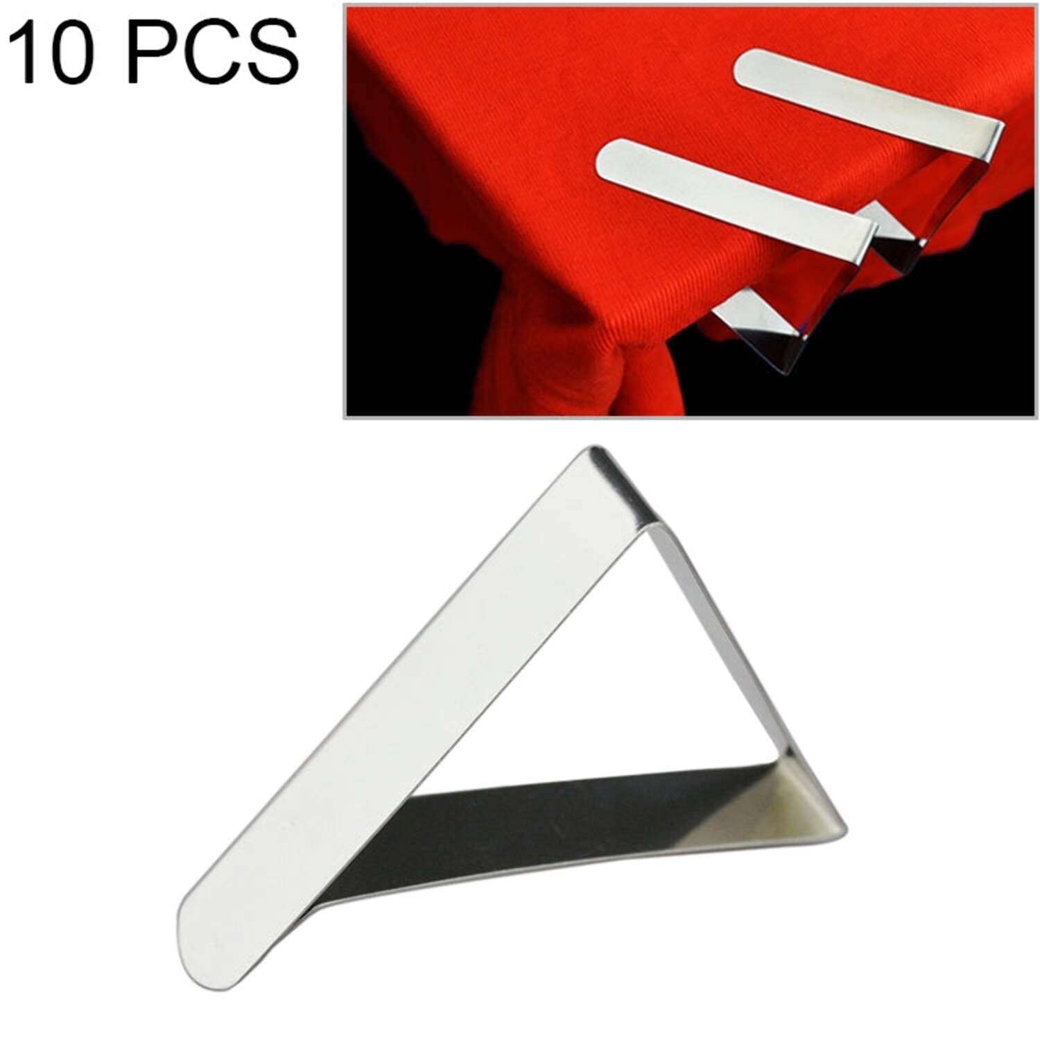 10 PCS Stainless Steel Tablecloth Clip Adjustable Triangle Clamp Holder ...