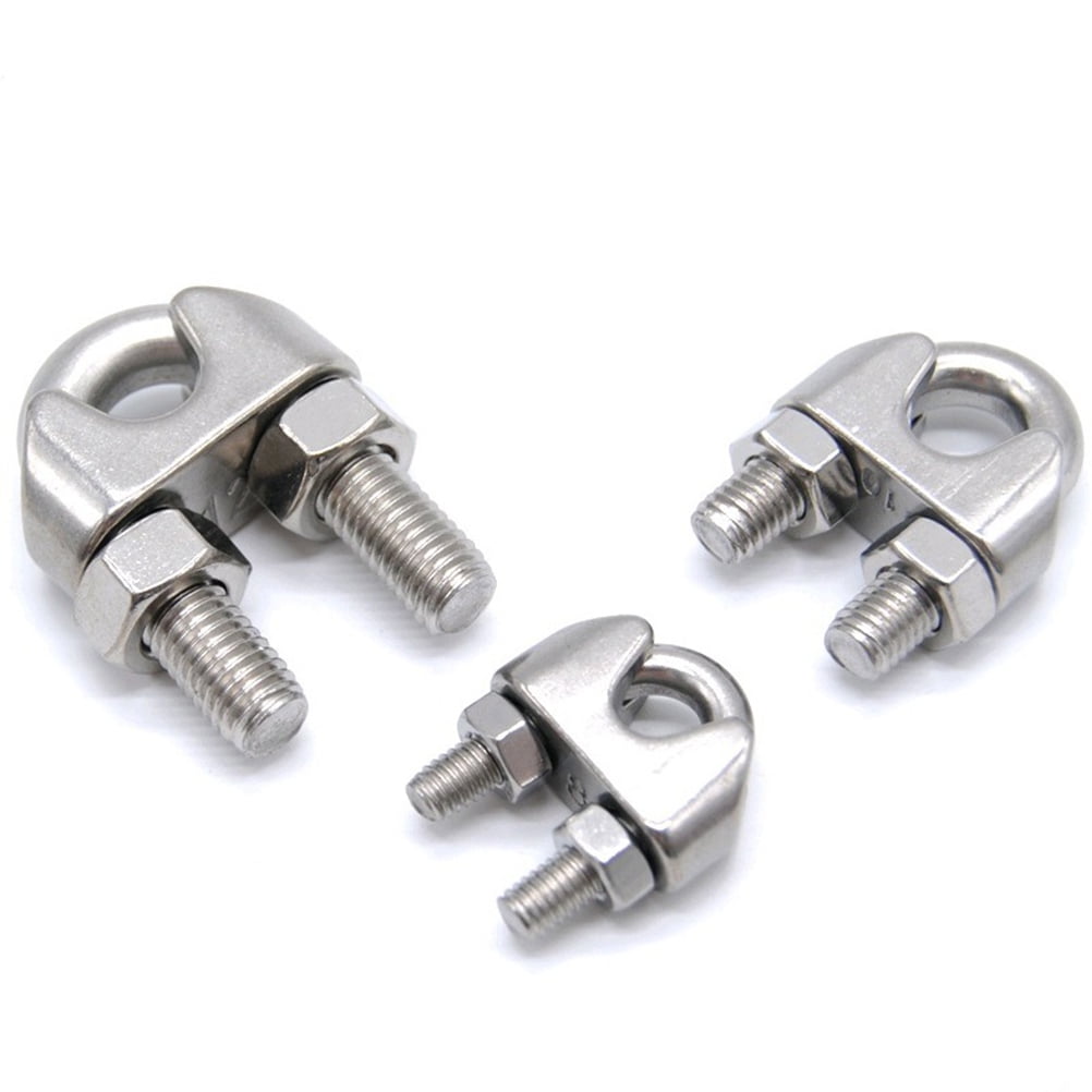 10 PCS Steel Rope Clip Wire Fastener Clamps Fence Zip Silver - Walmart.com