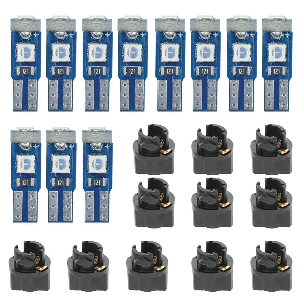 10 PCS T5 LED Bulbs, 74 73 37 2721 Dashboard Accent Light Bulb with ...